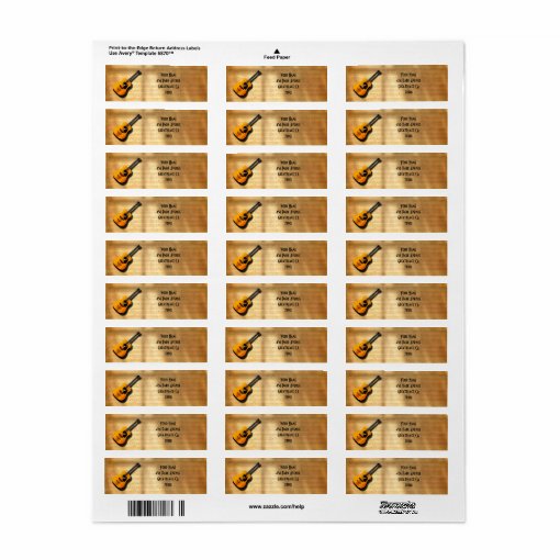 Acoustic Vintage Guitar With Musician Custom Name Label | Zazzle