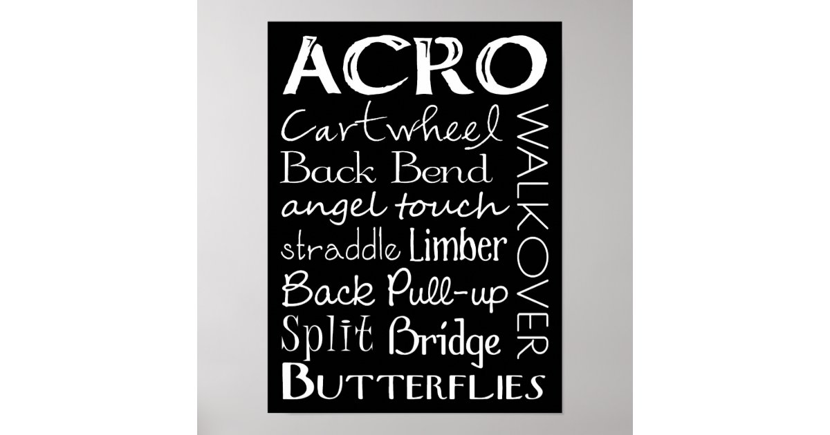 Acro Dance Subway Art Poster | Zazzle