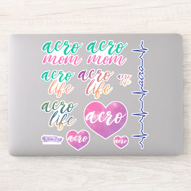 Acro Life and Acro Mom Vinyl Decal Stickers | Zazzle