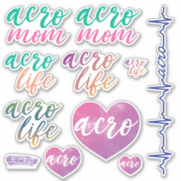 Acro Life and Acro Mom Vinyl Decal Stickers | Zazzle
