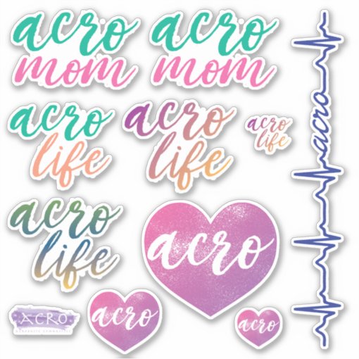 Acro Life and Acro Mom Vinyl Decal Stickers | Zazzle