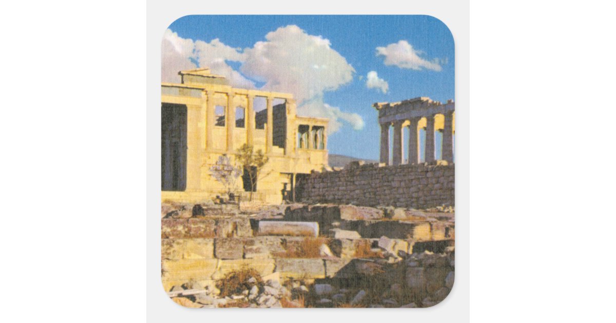 Acropolis Square Sticker | Zazzle