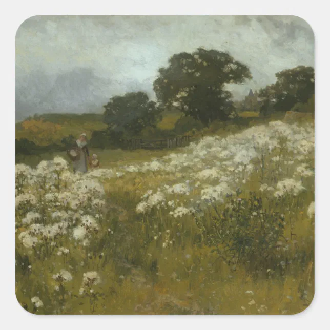 Across the Fields Square Sticker | Zazzle