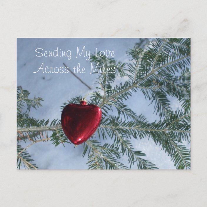 Across the Miles Valentine's Day Heart Holiday Postcard | Zazzle.com