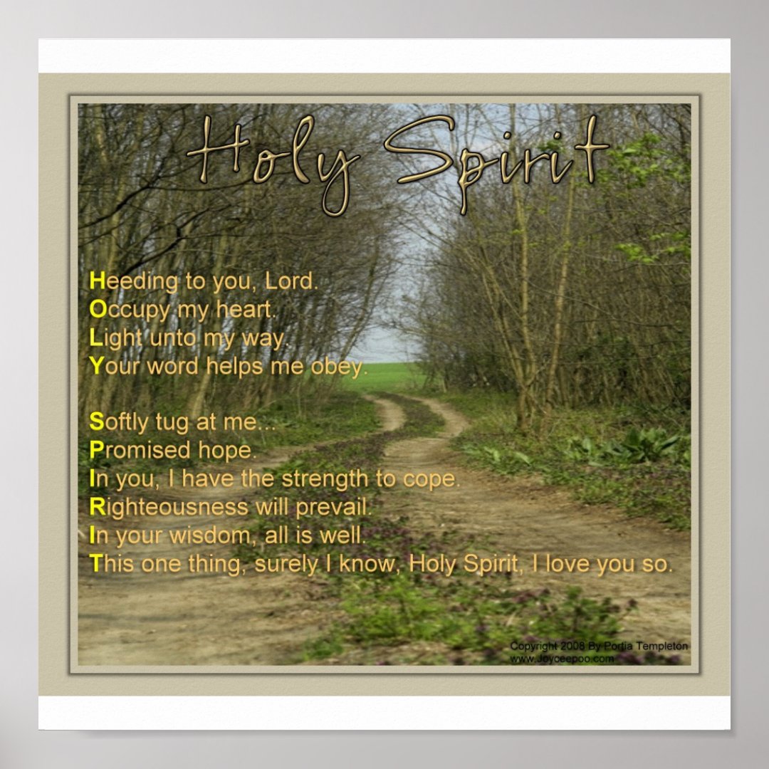 Acrostic Poem - HOLY SPIRIT Poster | Zazzle