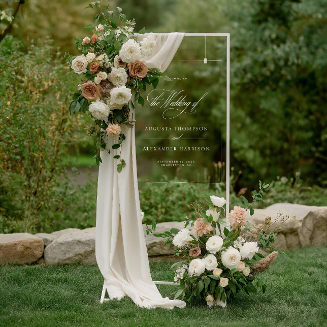 Acrylic Classic Calligraphy Wedding Welcome Sign | Zazzle