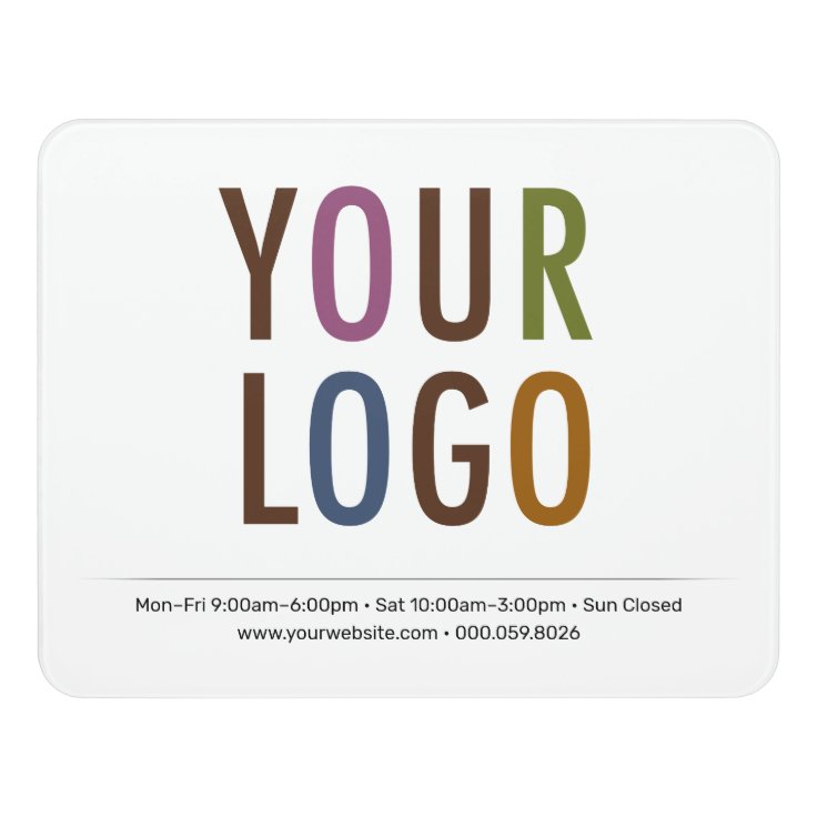 Acrylic Company Logo Sign Self Adhesive Custom | Zazzle