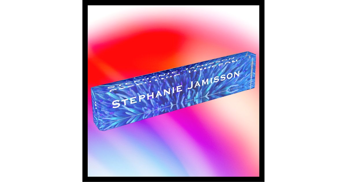 Acrylic Desk Nameplate, Blue Abstract Name Plate | Zazzle