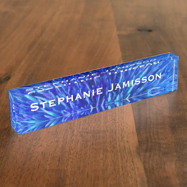 Acrylic Desk Nameplate, Blue Abstract Name Plate | Zazzle