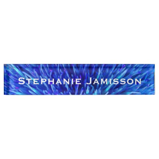 Acrylic Desk Nameplate, Blue Abstract Name Plate | Zazzle