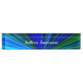 Acrylic Desk Nameplate, Blue and Green Starburst Name Plate | Zazzle