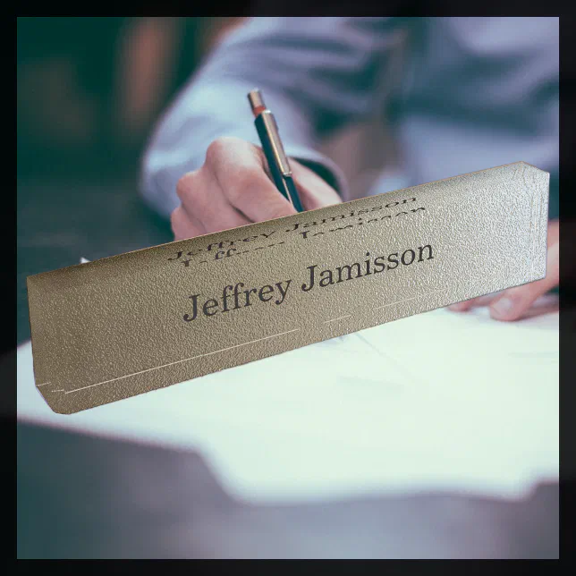 Acrylic Desk Nameplate, Chrome Gradient Design Nameplate | Zazzle