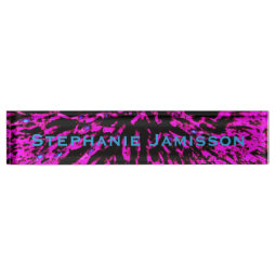 Acrylic Desk Nameplate Hot Pink and Black Abstract | Zazzle
