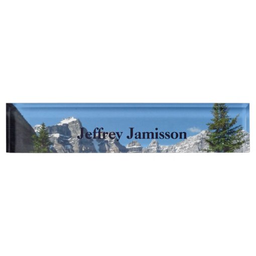 Acrylic Desk Nameplate, Mountains, Personalized Name Plate | Zazzle