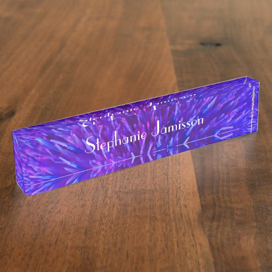 Acrylic Desk Nameplate, Purple Abstract Name Plate | Zazzle.com