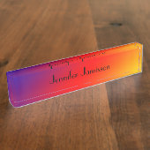 Acrylic Desk Nameplate, Rainbow Design Name Plate | Zazzle