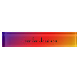Acrylic Desk Nameplate, Rainbow Design Name Plate | Zazzle