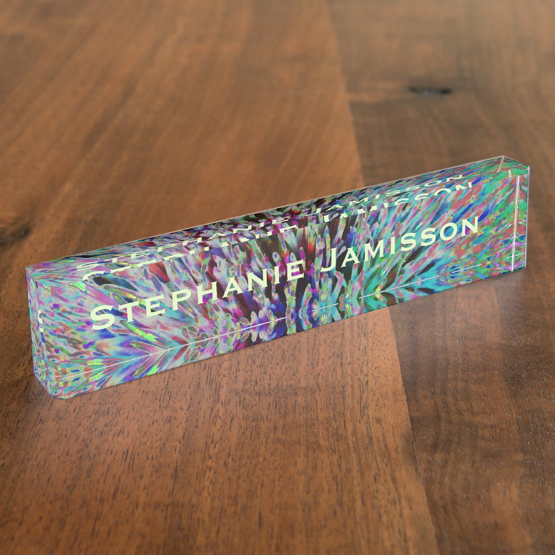 Acrylic Desk Nameplate, Retro Abstract Name Plate | Zazzle