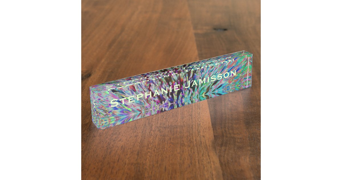 Acrylic Desk Nameplate, Retro Abstract Name Plate | Zazzle