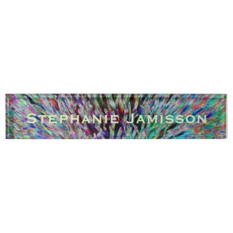 Acrylic Desk Nameplate, Retro Abstract Name Plate | Zazzle