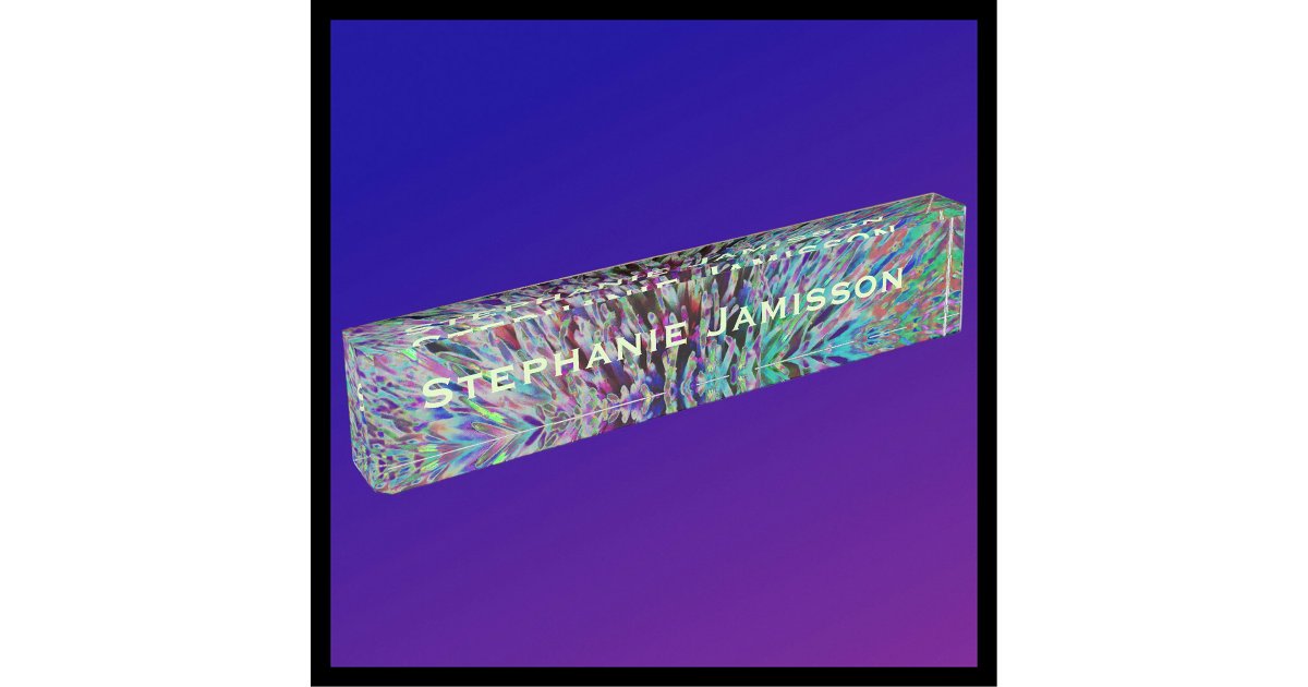 Acrylic Desk Nameplate, Retro Abstract Name Plate | Zazzle