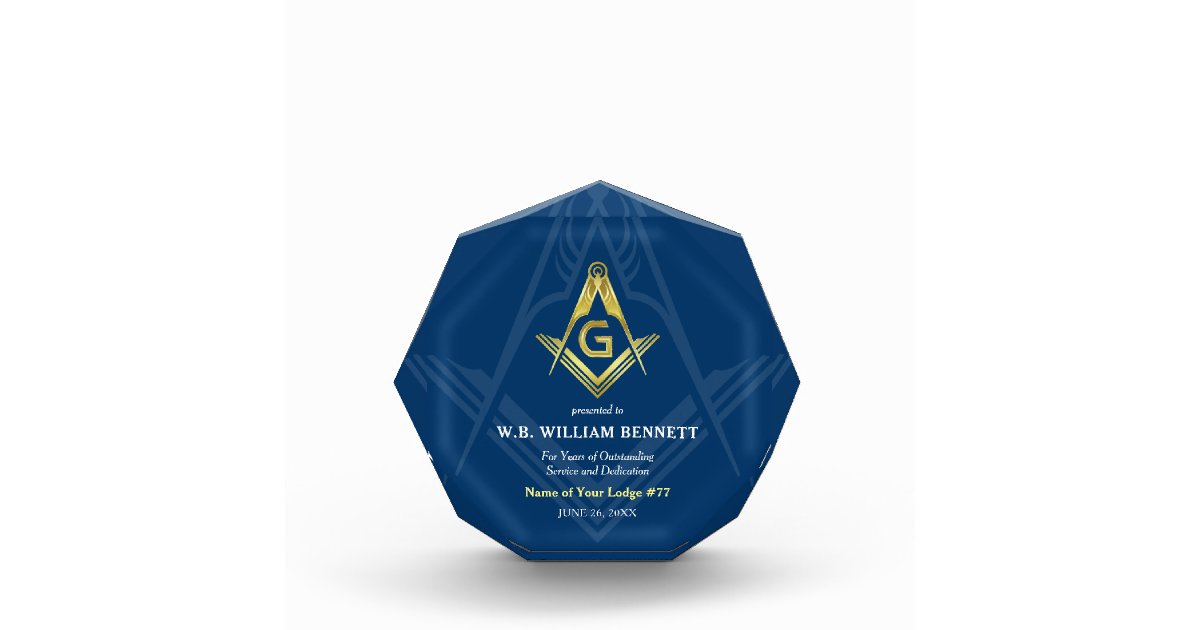 Acrylic Freemason Awards | Masonic Plaques | Zazzle