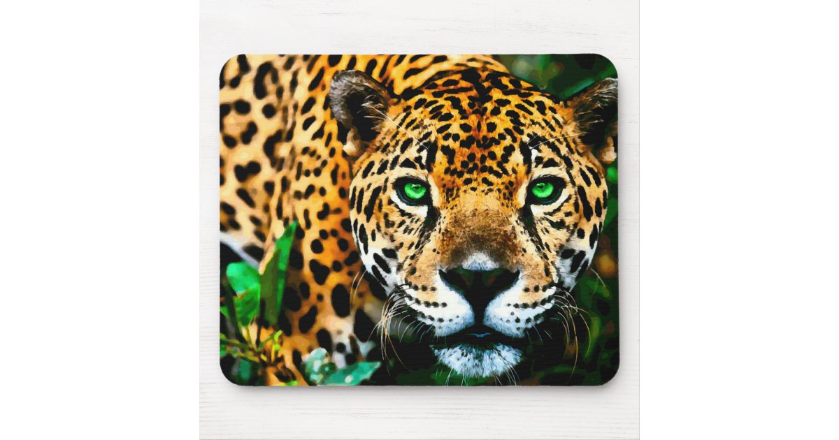 Acrylic Jaguar Wildlife Art Mouse Pad | Zazzle