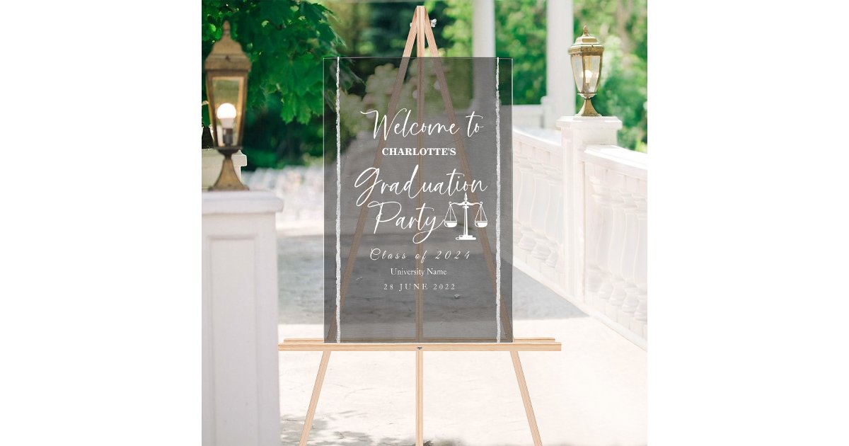 Acrylic Law School Graduation Welcome Party Sign | Zazzle