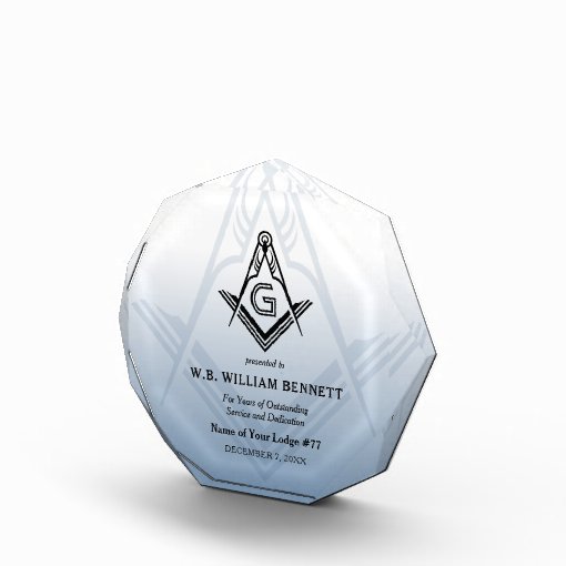 Acrylic Masonic Awards | Freemason Plaques | Zazzle