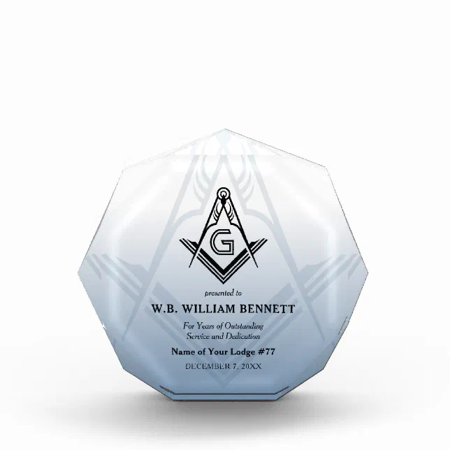 Acrylic Masonic Awards | Freemason Plaques | Zazzle