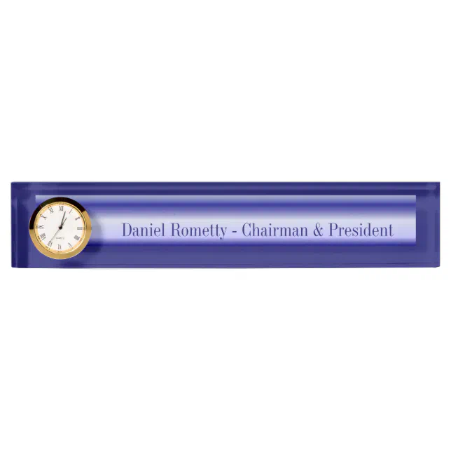 Acrylic Name Plate Clock - Light to Midnight Blue | Zazzle