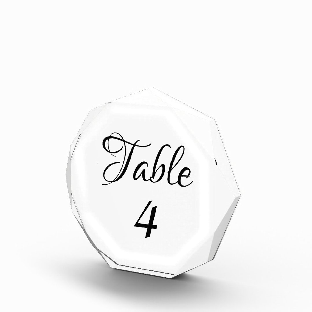 Acrylic Octagon Table Number Plaque | Zazzle