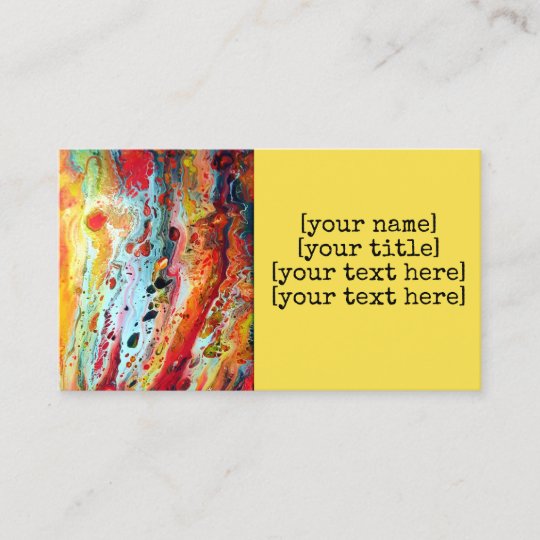Acrylic Pouring Business Card Abstract Art Fluid | Zazzle.com