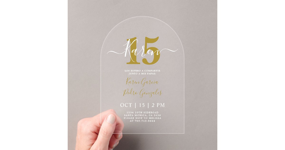 Acrylic Quinceanera Invitation | Zazzle