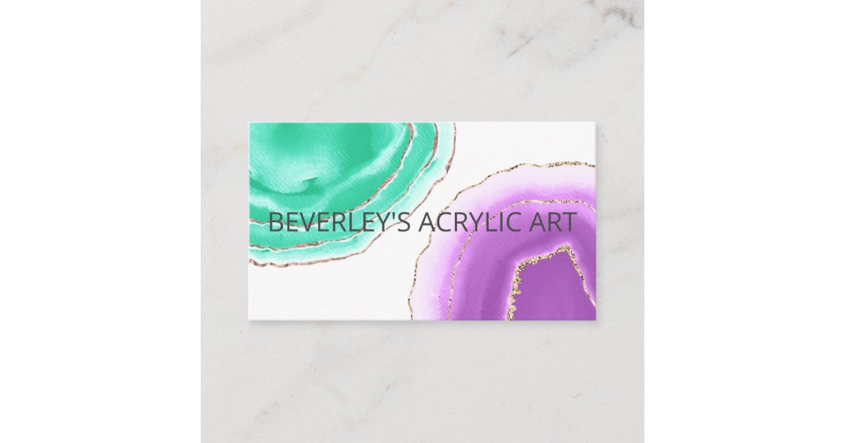 Acrylic Resin Artist Handmade Home Decor Business Card | Zazzle