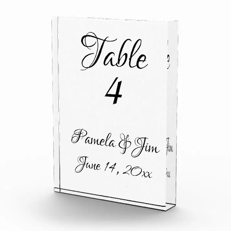 Acrylic Table Number Plaque | Zazzle