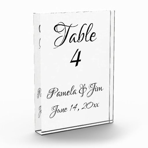Acrylic Table Number Plaque | Zazzle