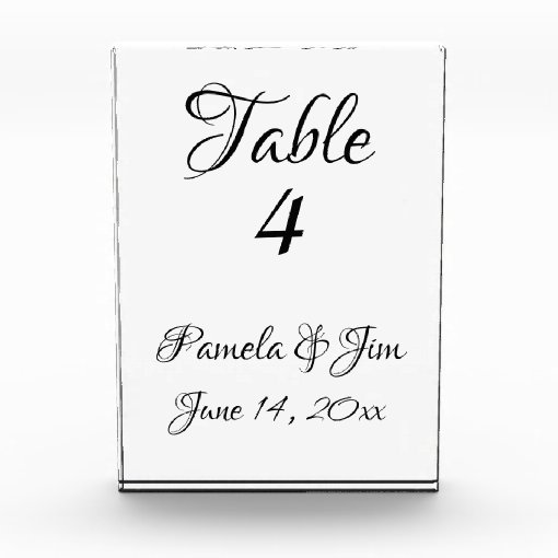 Acrylic Table Number Plaque | Zazzle