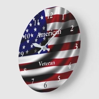 Acrylic Wall Clock American Veteran | Zazzle