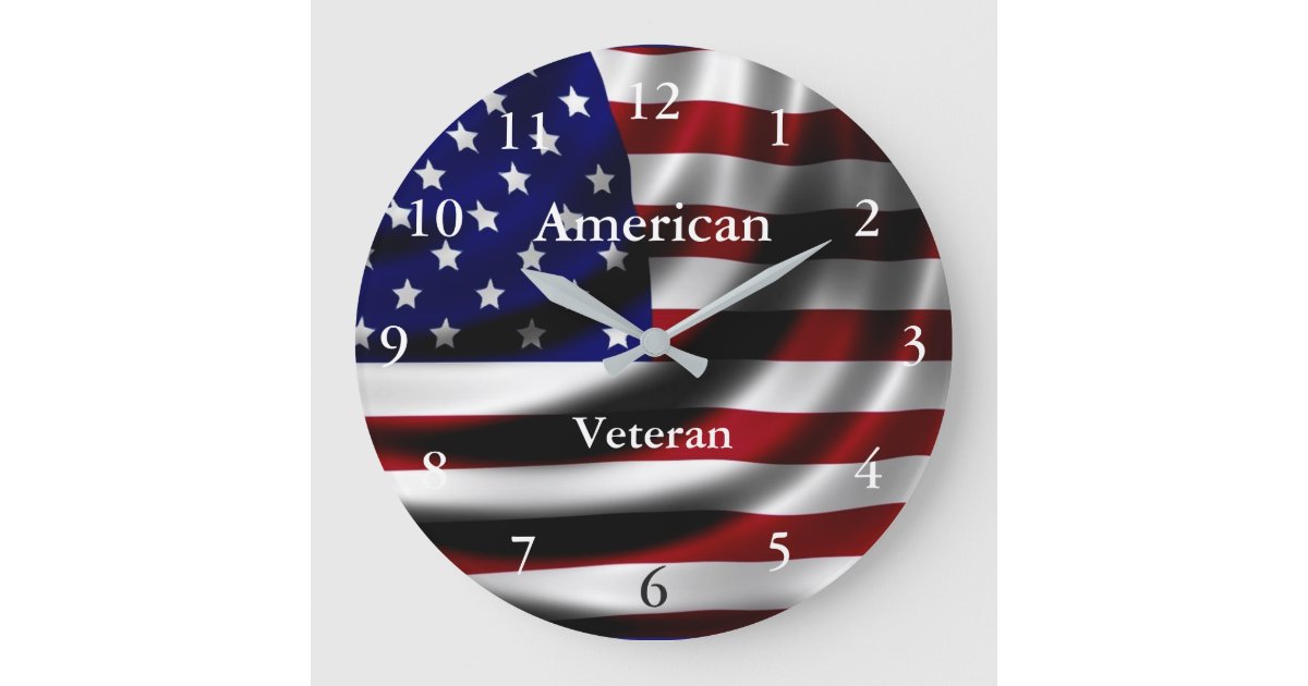 Acrylic Wall Clock American Veteran | Zazzle