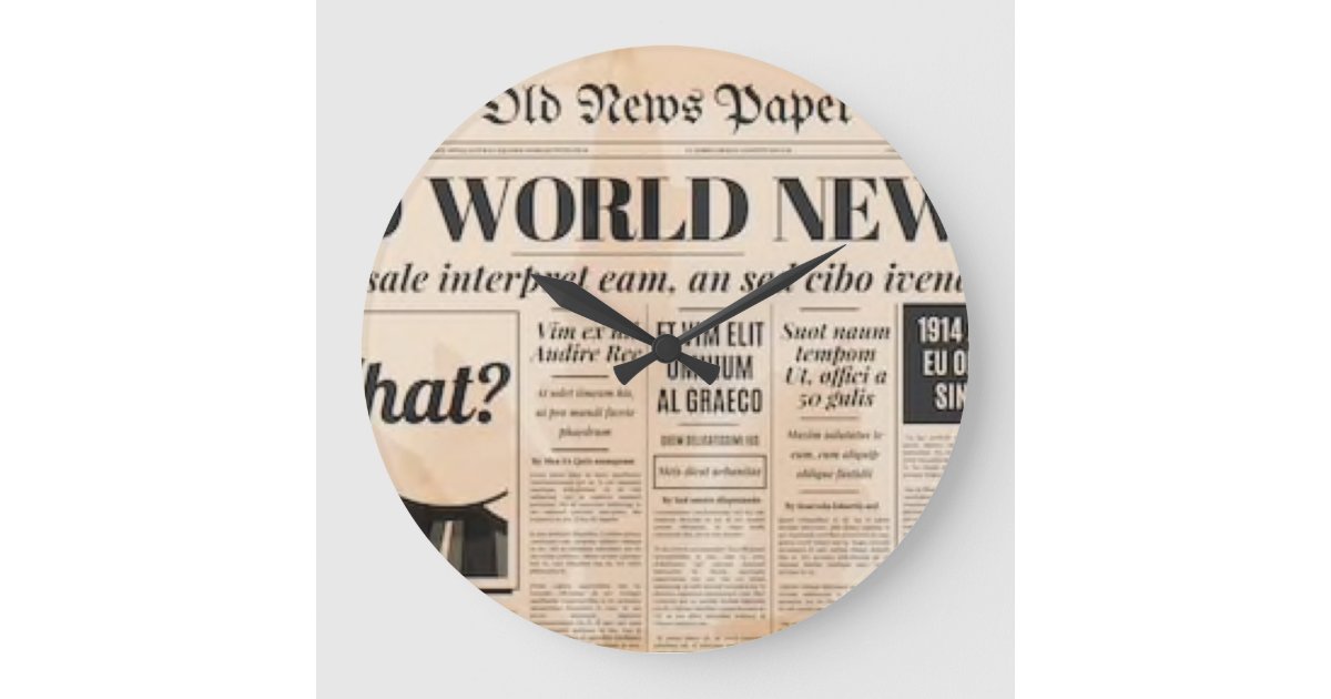 Acrylic Wall Clock (newspaper) | Zazzle