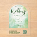 ACRYLIC WEDDING Artsy Green QR Code RSVP Website Acrylic Invitations ...
