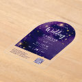 ACRYLIC WEDDING Starry Night Sky QR Code RSVP Acrylic Invitations | Zazzle