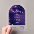 ACRYLIC WEDDING Starry Night Sky QR Code RSVP Acrylic Invitations | Zazzle