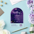 ACRYLIC WEDDING Starry Night Sky QR Code RSVP Acrylic Invitations | Zazzle