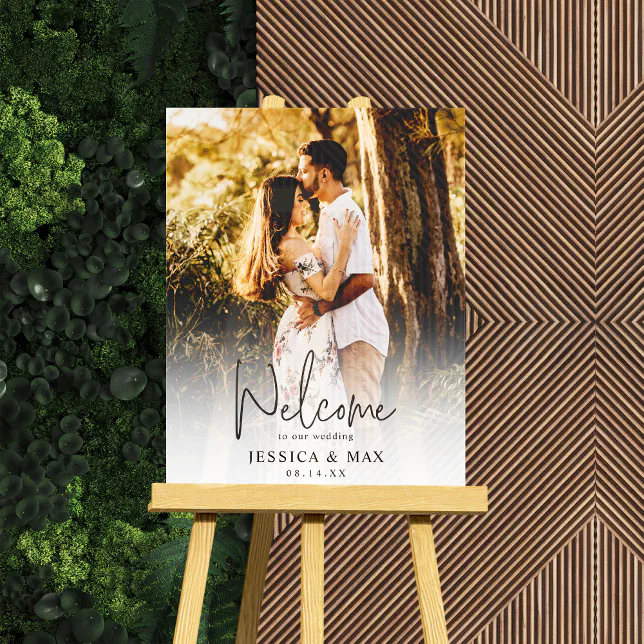 Acrylic Wedding Welcome Sign With Photo | Zazzle
