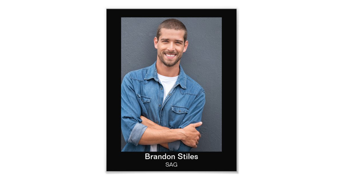 Acting Headshot for Actors 8x10 Double Text Photo Print | Zazzle