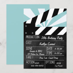 Action Sign Movie Party Invitation | Zazzle