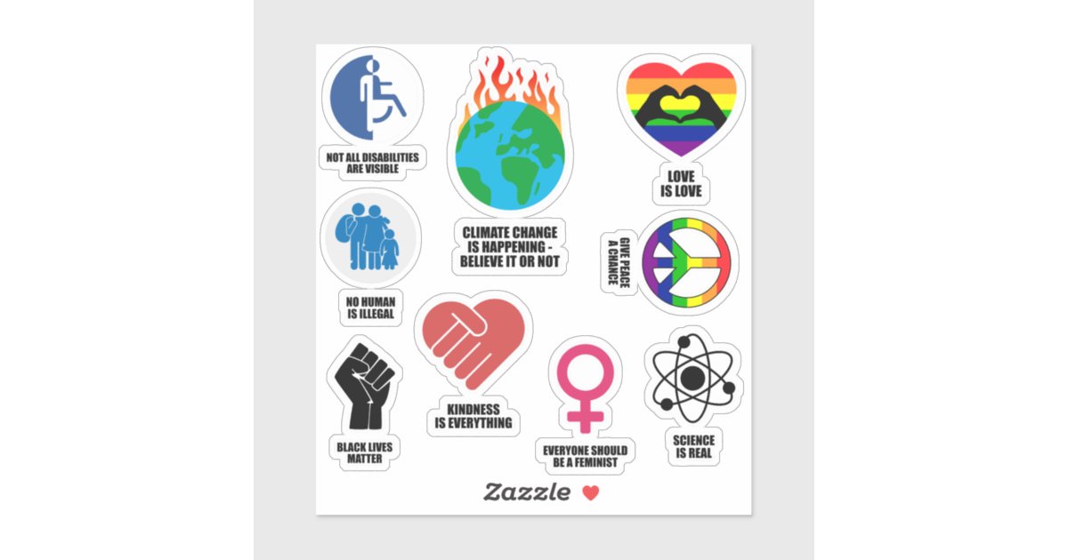 Activism & Social Justice Assortment Pack Sticker | Zazzle