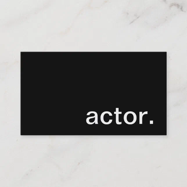 Actor Business Card | Zazzle